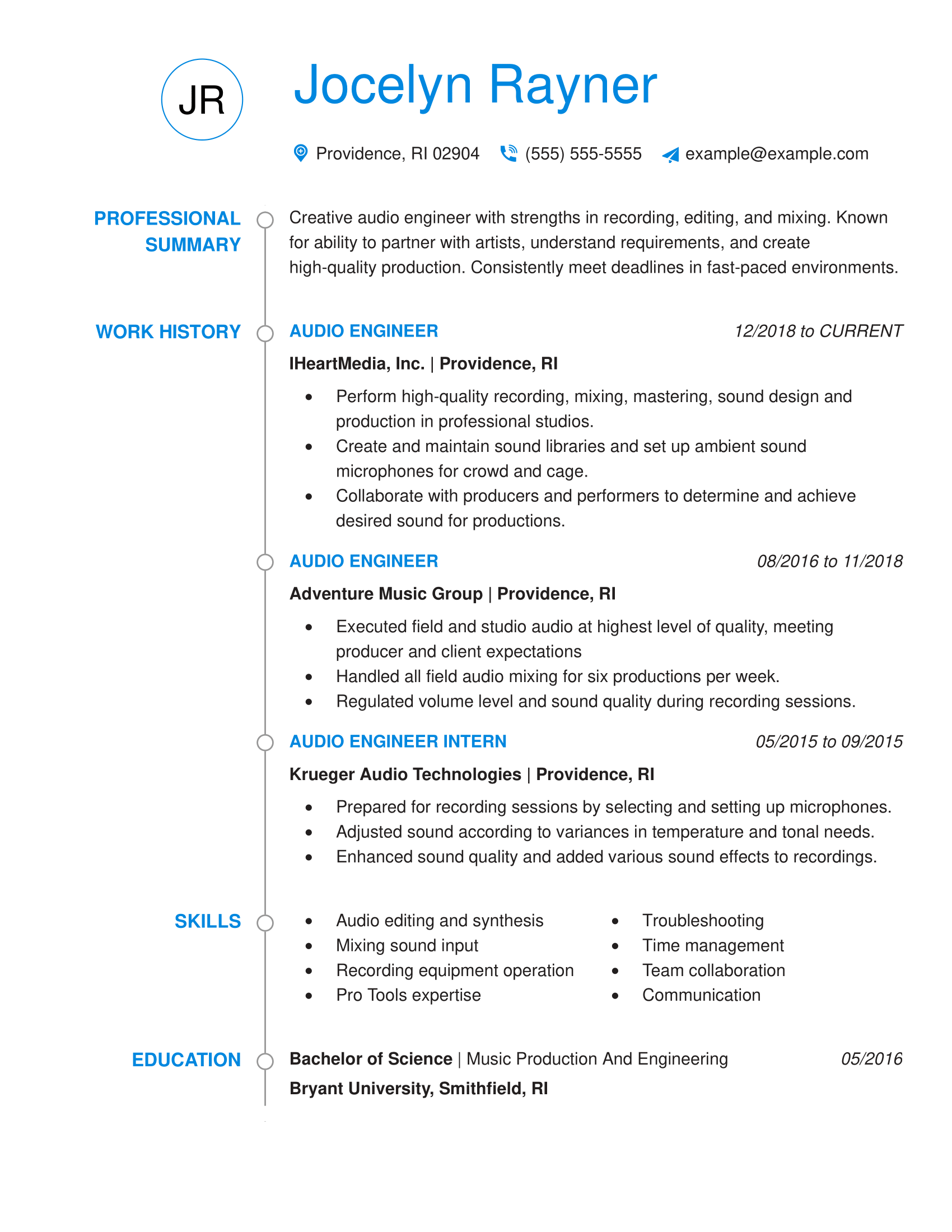2022 Audio Engineer Resume Example + Guide | MyPerfectResume 2022 Audio Engineer Resume Example + Guide | MyPerfectResume