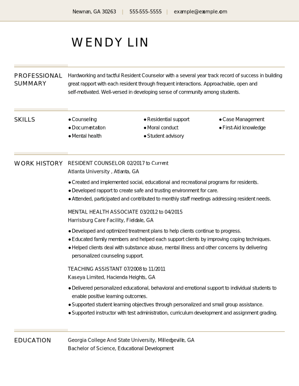 Residential Counselor Resume Examples & Templates [2025]