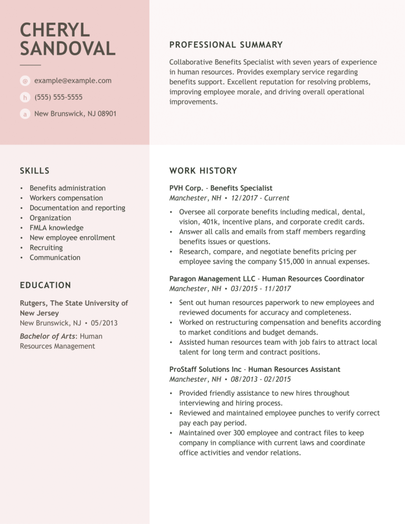 Benefits Specialist Resume Examples & Templates (2025)