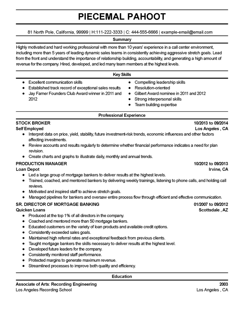 Call Center Manager Resume Examples & Templates [2025]