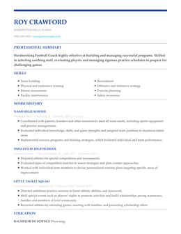 Football Coach Resume Template Consultoresfarmaceuticossv