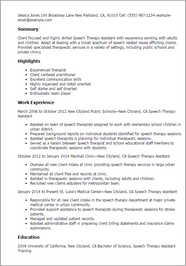 Speech Therapy Assistant Resume Example MyPerfectResume