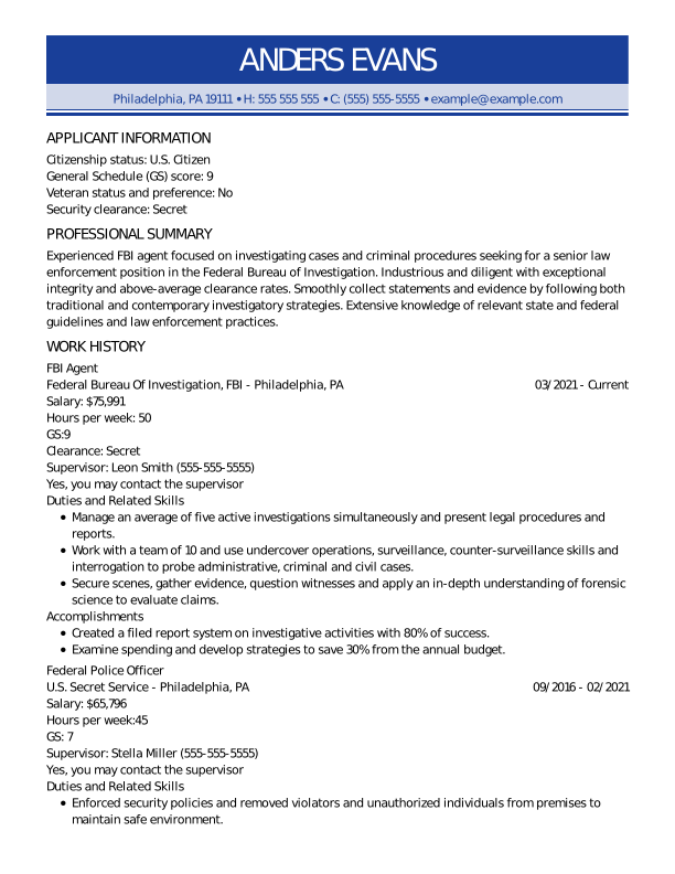 Federal Resume Templates & Examples [Free Download]