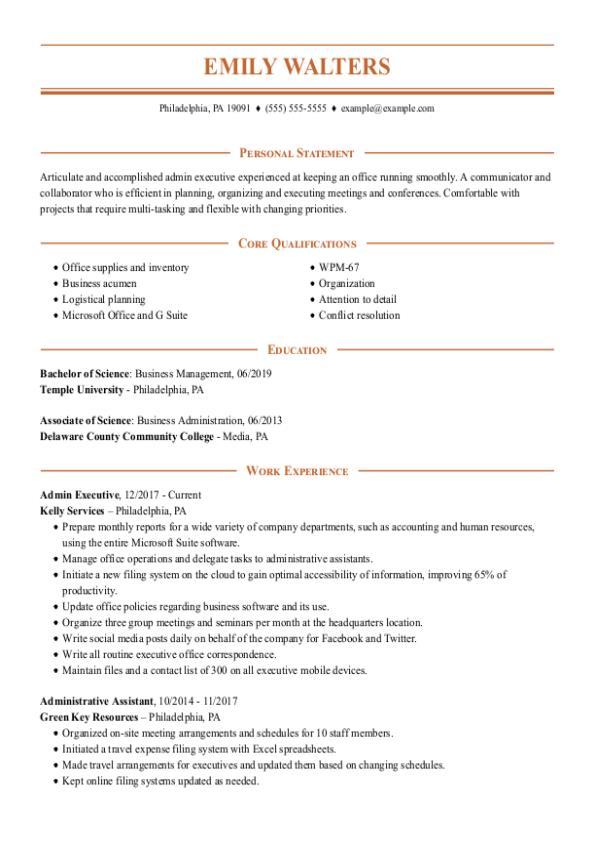 Admin Executive Resume Examples & Templates [2025]
