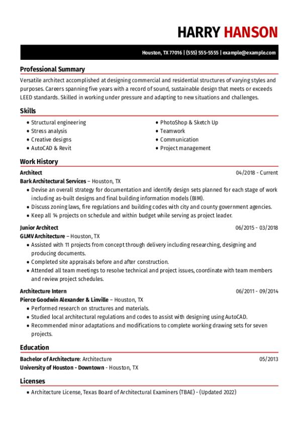 Architect Resume Examples for 2025: Templates & Tips