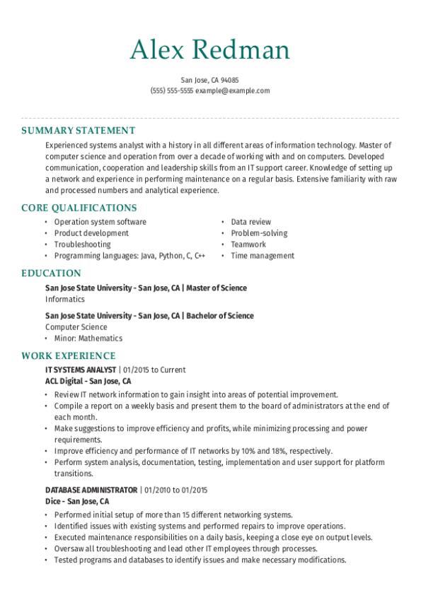 Systems Analyst Resume Examples & Templates [2025]