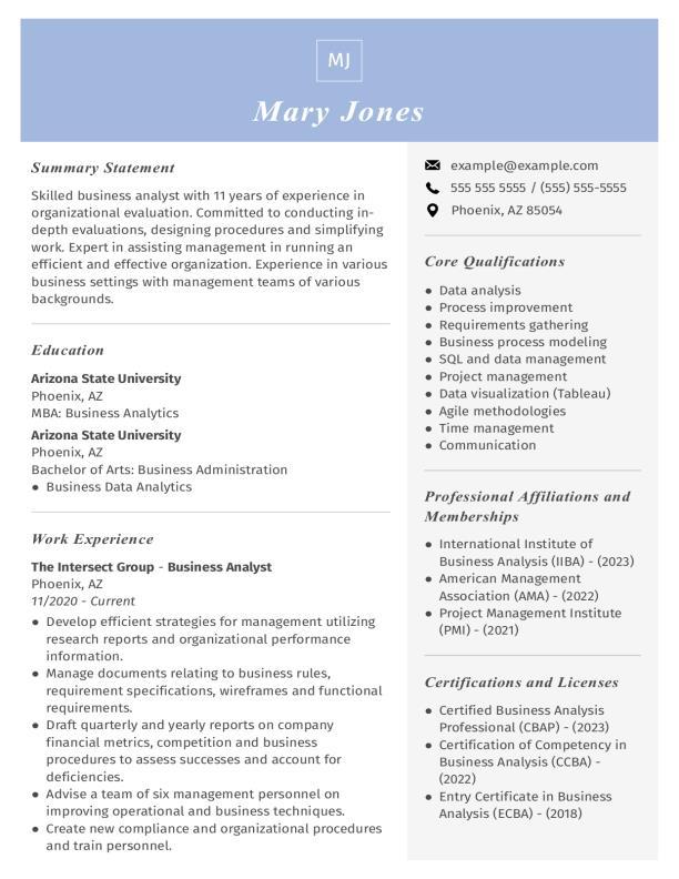 Business Analyst Resume Examples & Templates [2025]