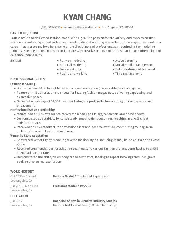 Fashion Resume Examples & Templates (2025)