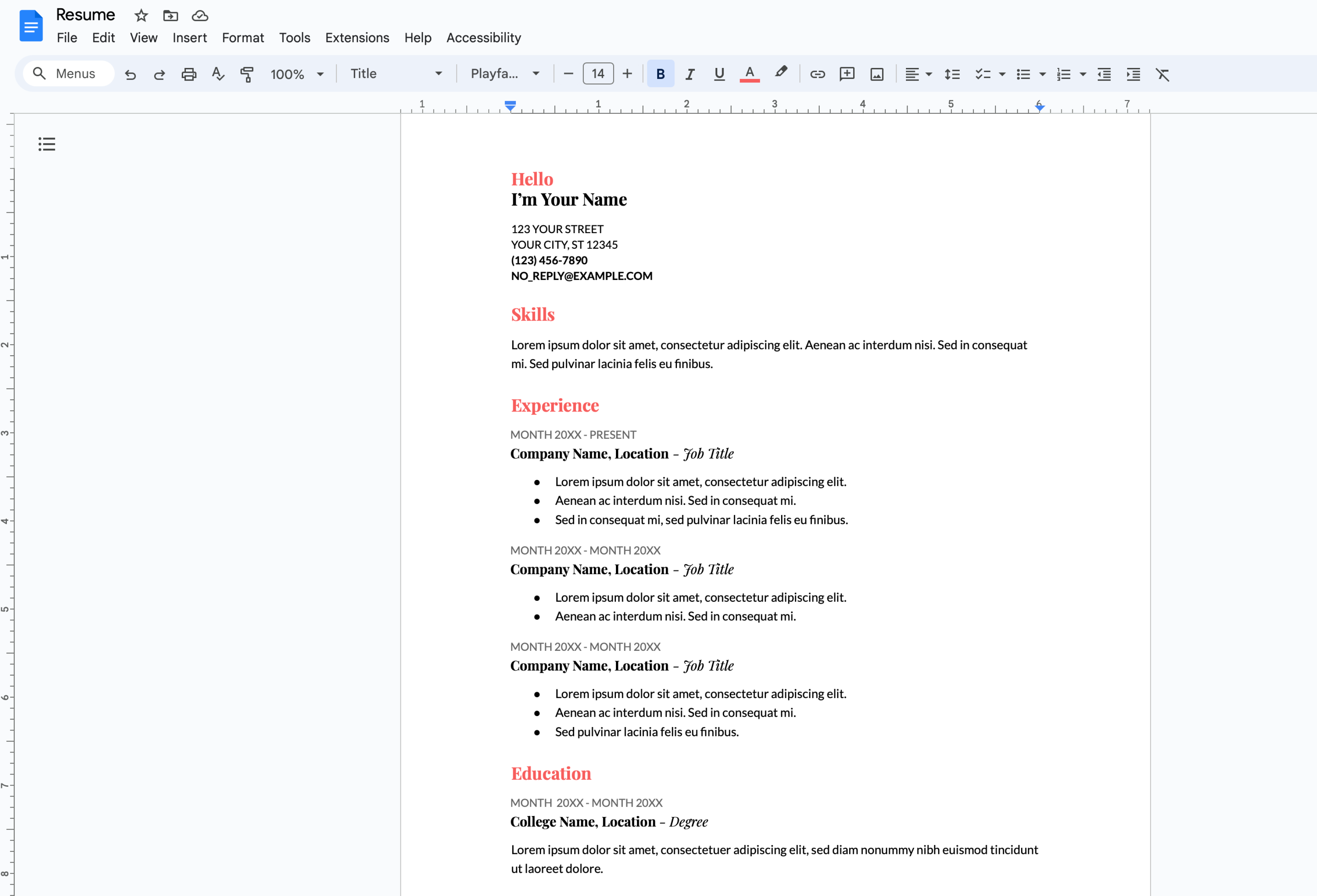 Google Doc Resume Templates & Examples [Free Download]
