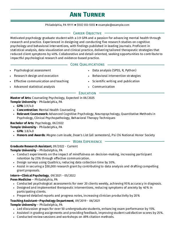 Student Resume Objective Statement