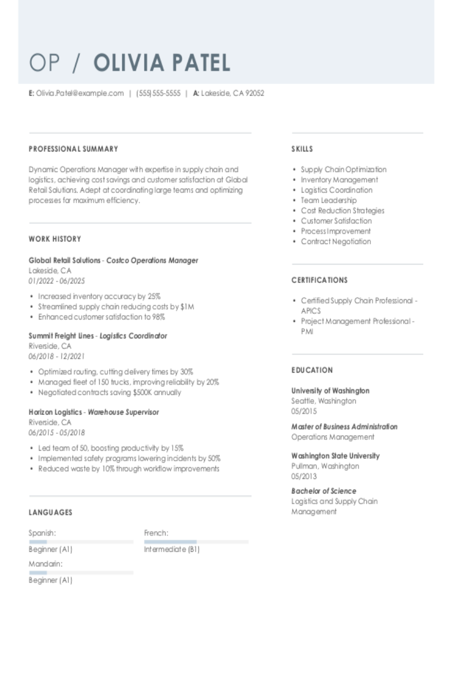 Costco Resume Examples & Templates (2025)