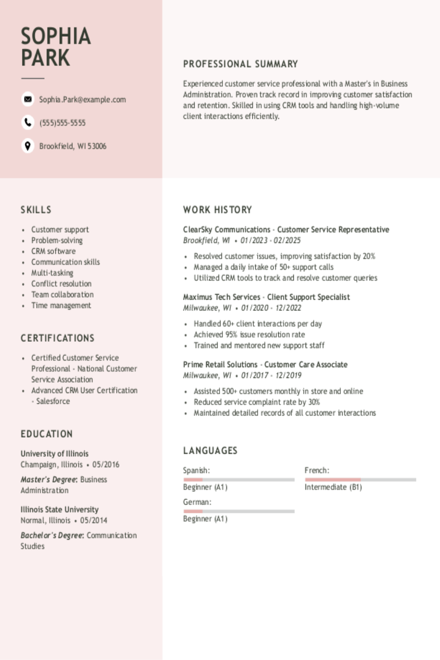 Customer Service Resume Examples & Templates