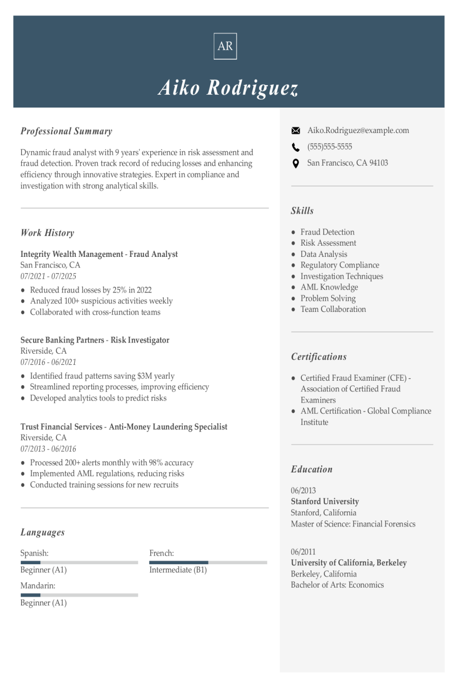 Fraud Analyst Resume Examples & Templates (2025)