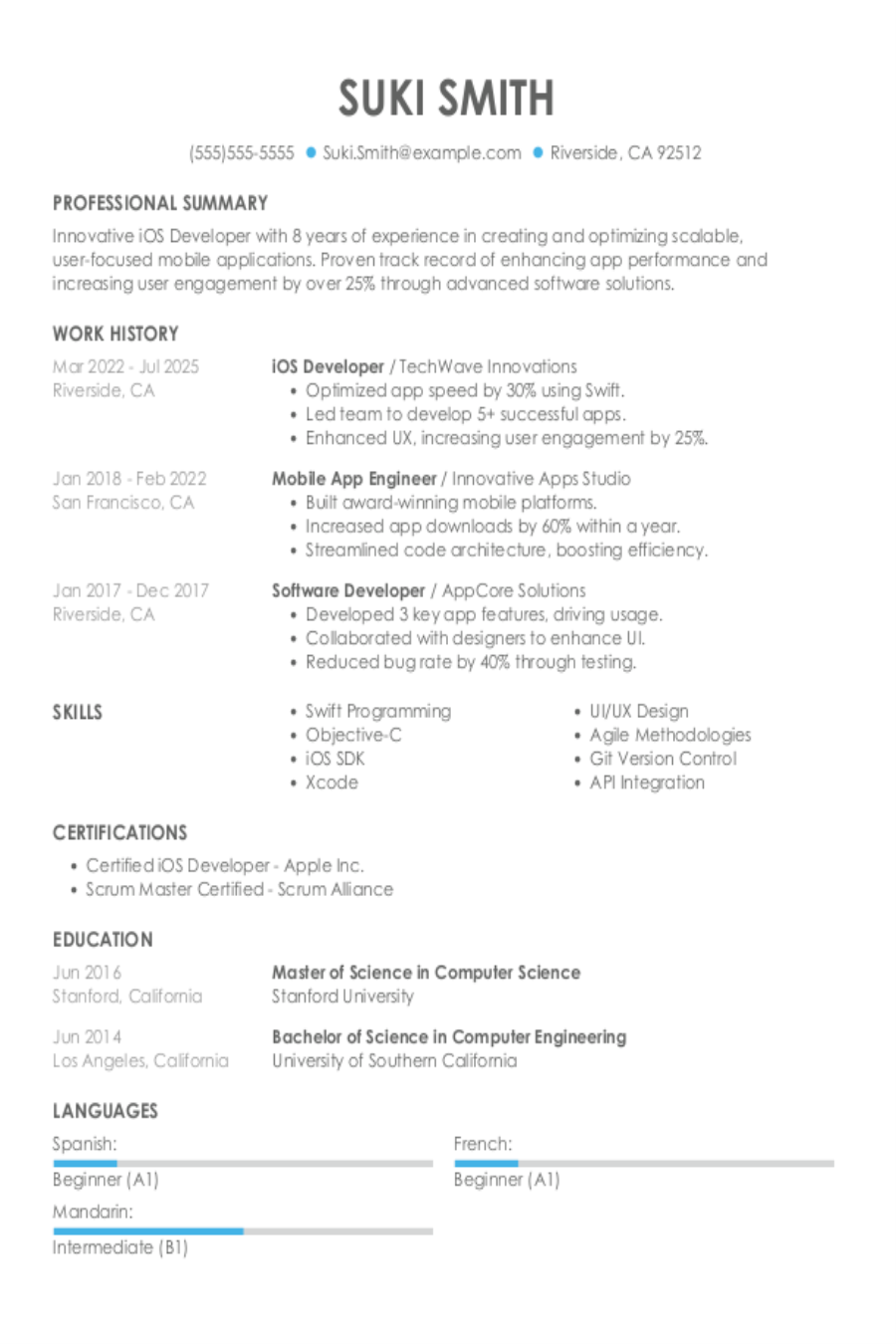 iOS Developer Resume Examples & Templates (2025)