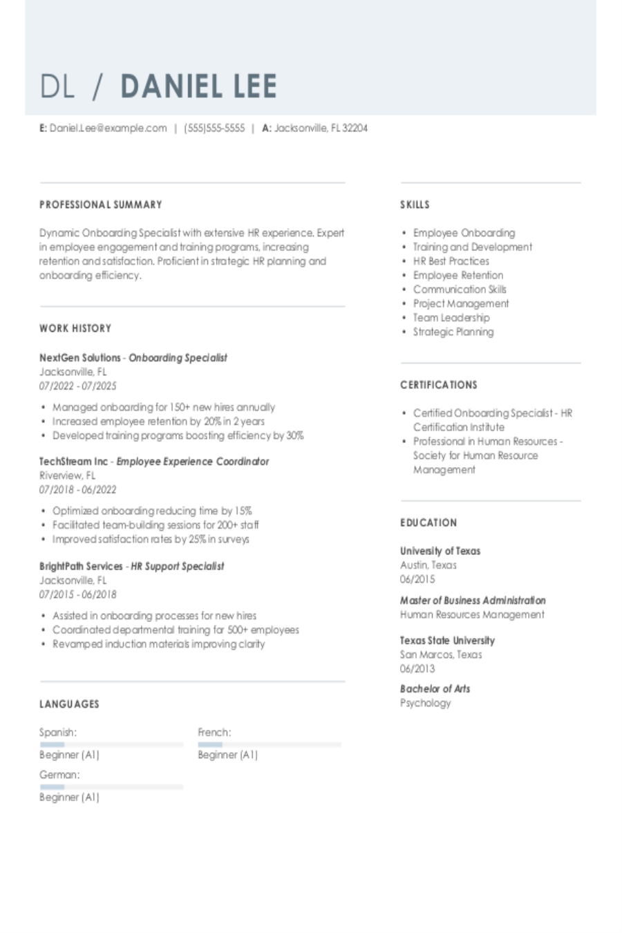 Onboarding Specialist Resume Examples & Templates (2025)