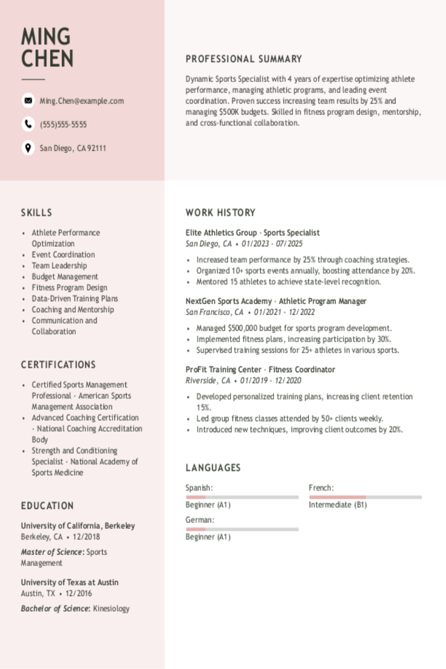 Sports Resume Examples & Templates