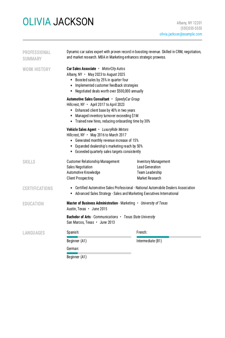 Car Sales Prospecting Letters