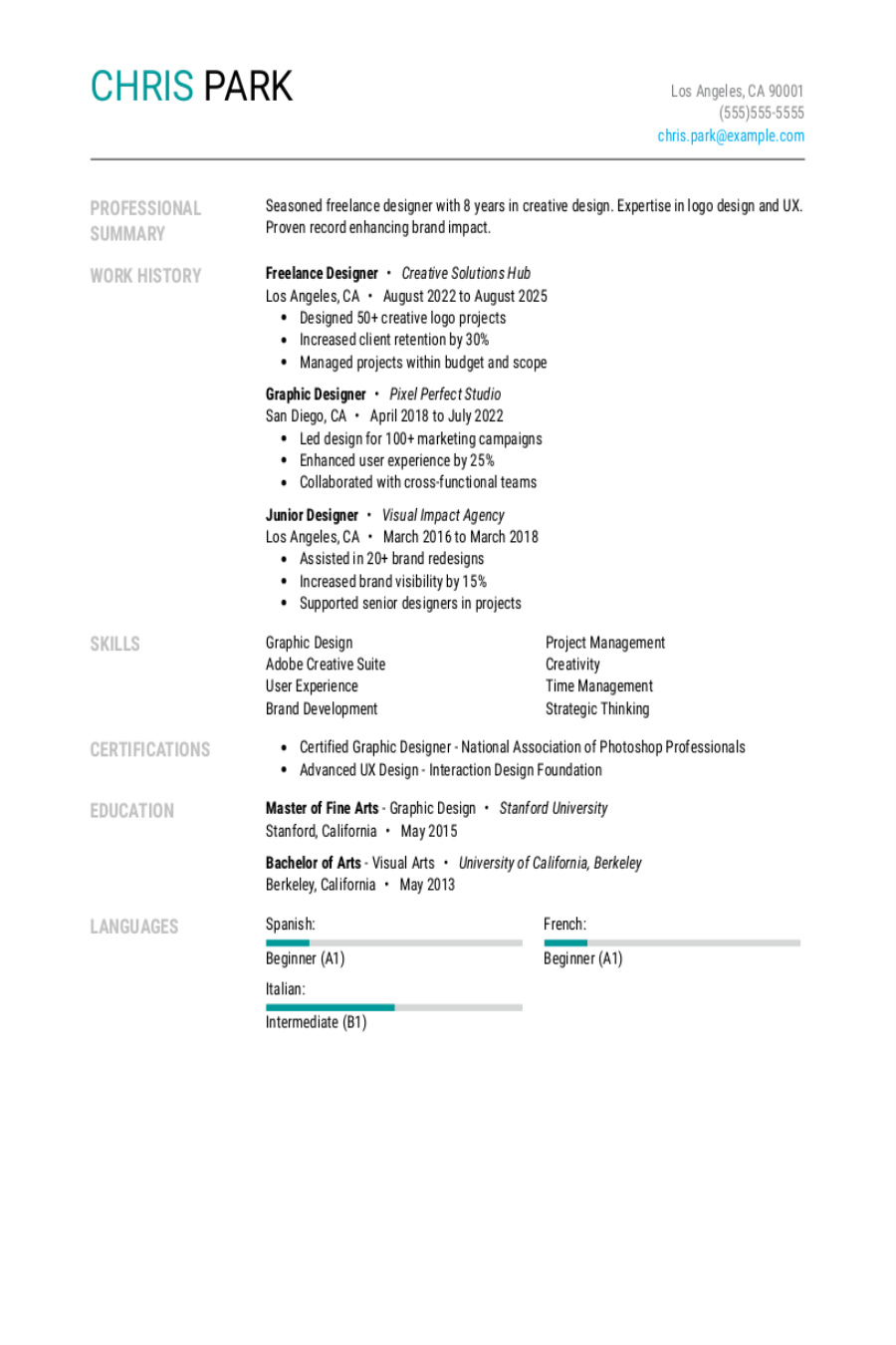 Freelancing Resume Examples & Templates