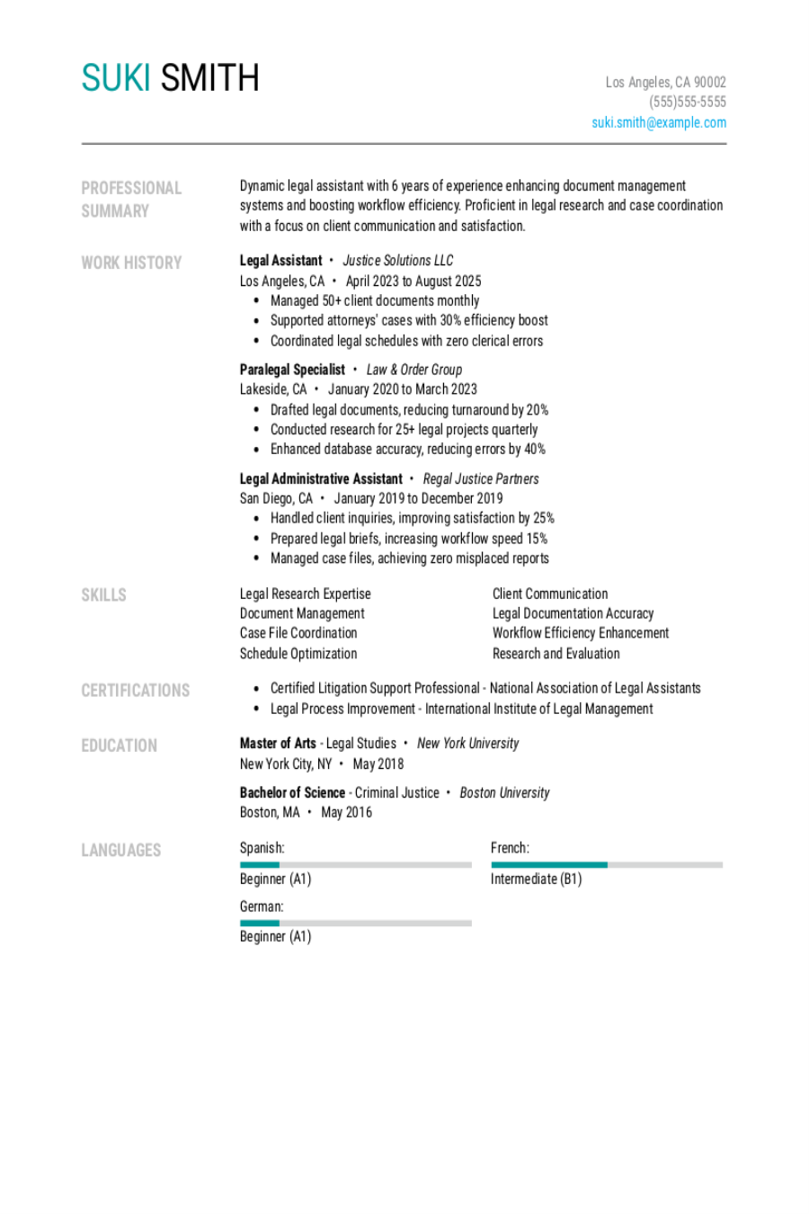 Sample Legal Assistant Resume Pinterest Legal Assistant Resume