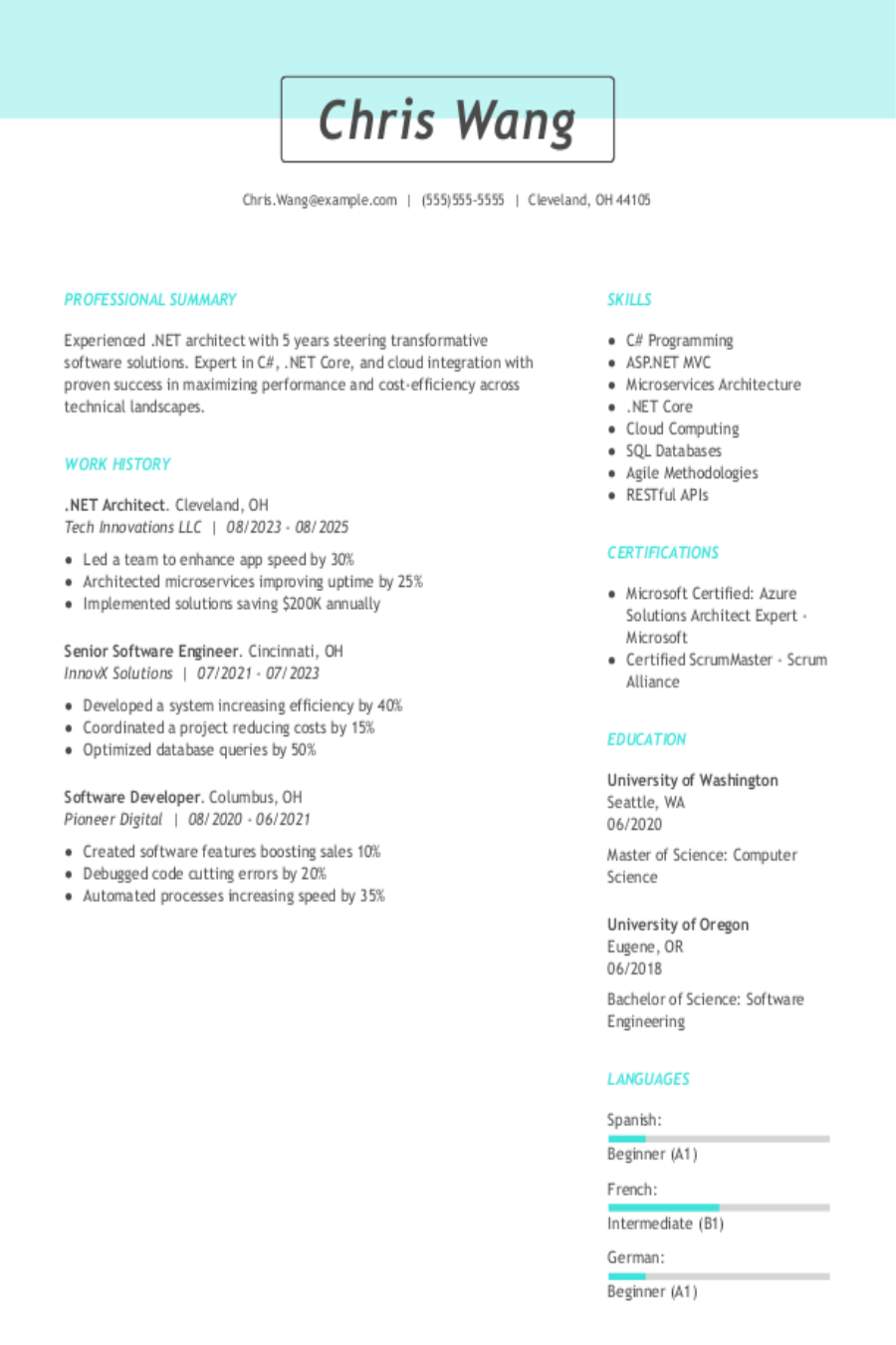 .NET Architect Resume Examples & Templates