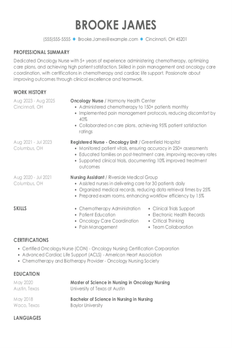 Perioperative Nurse Resume Examples & Templates (2025)