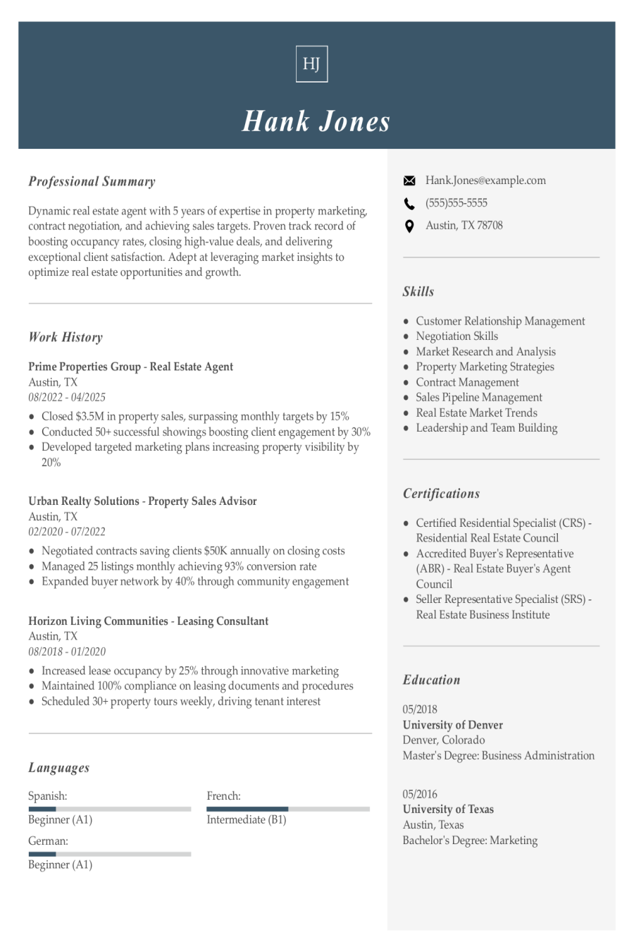 Real Estate Agent Resume Examples & Templates